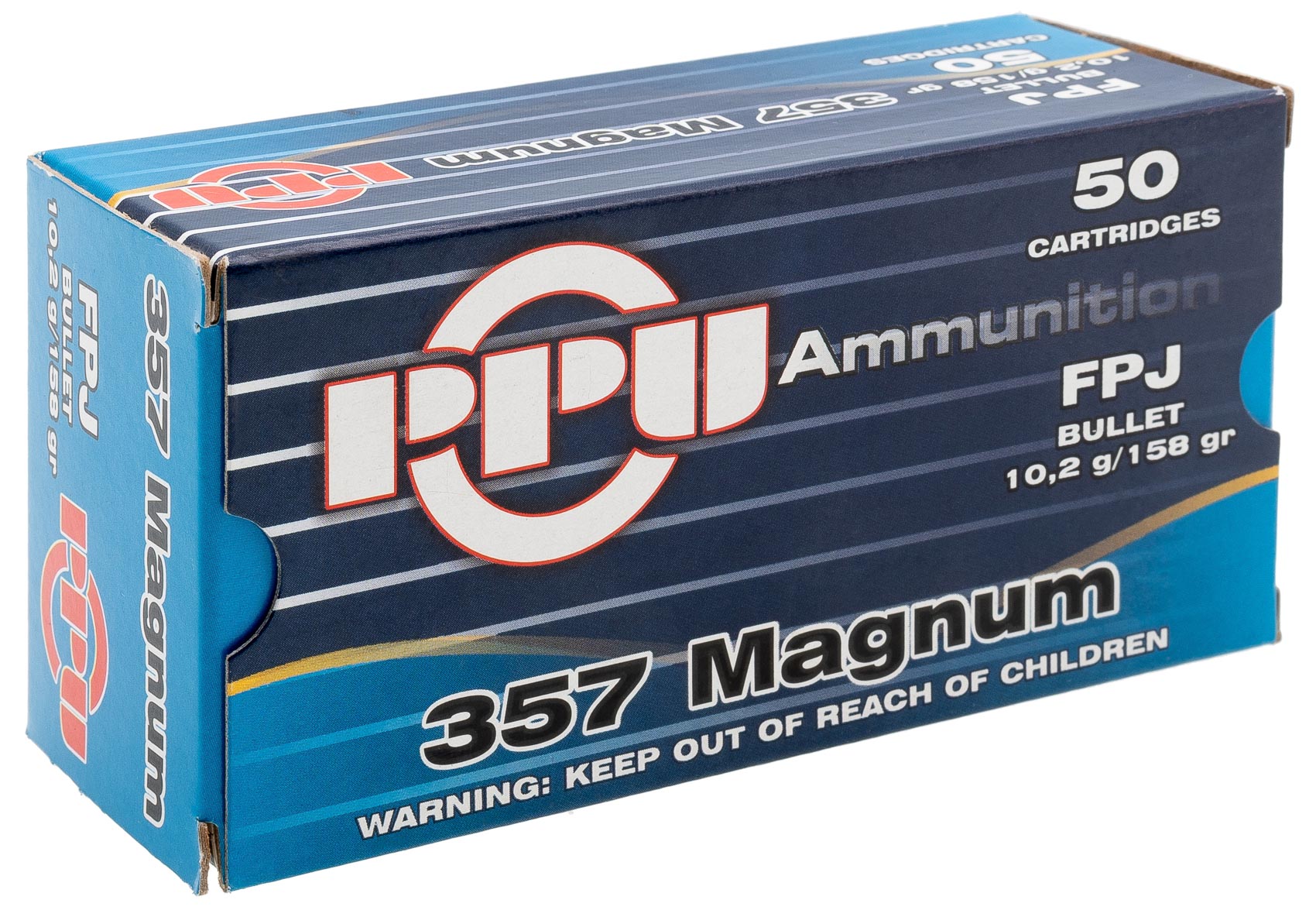 Патроны PPU к. 357 MAGNUM FPJ (Flat Point Jacket) 10,2 гр - цена 91 руб ...